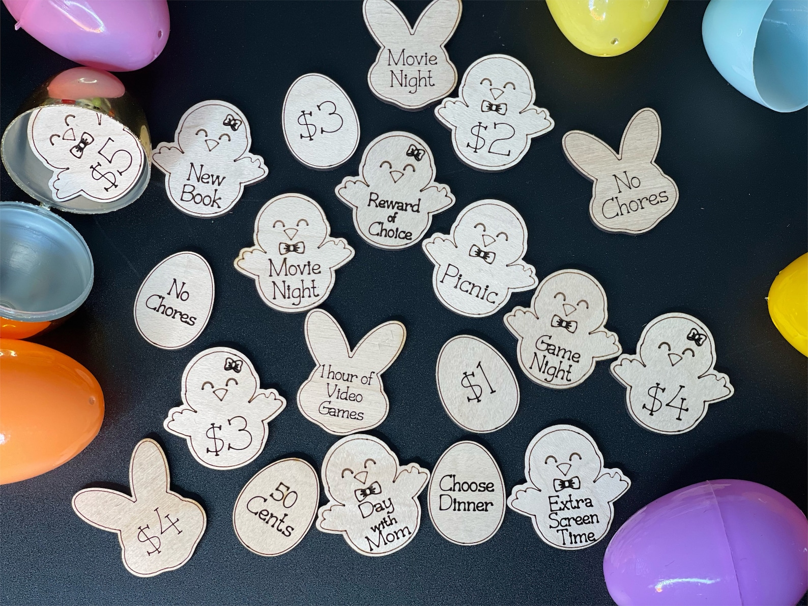 Easter Egg Tokens, Filler, Basket Stuffers, DIY Easter, Kids Easter ...