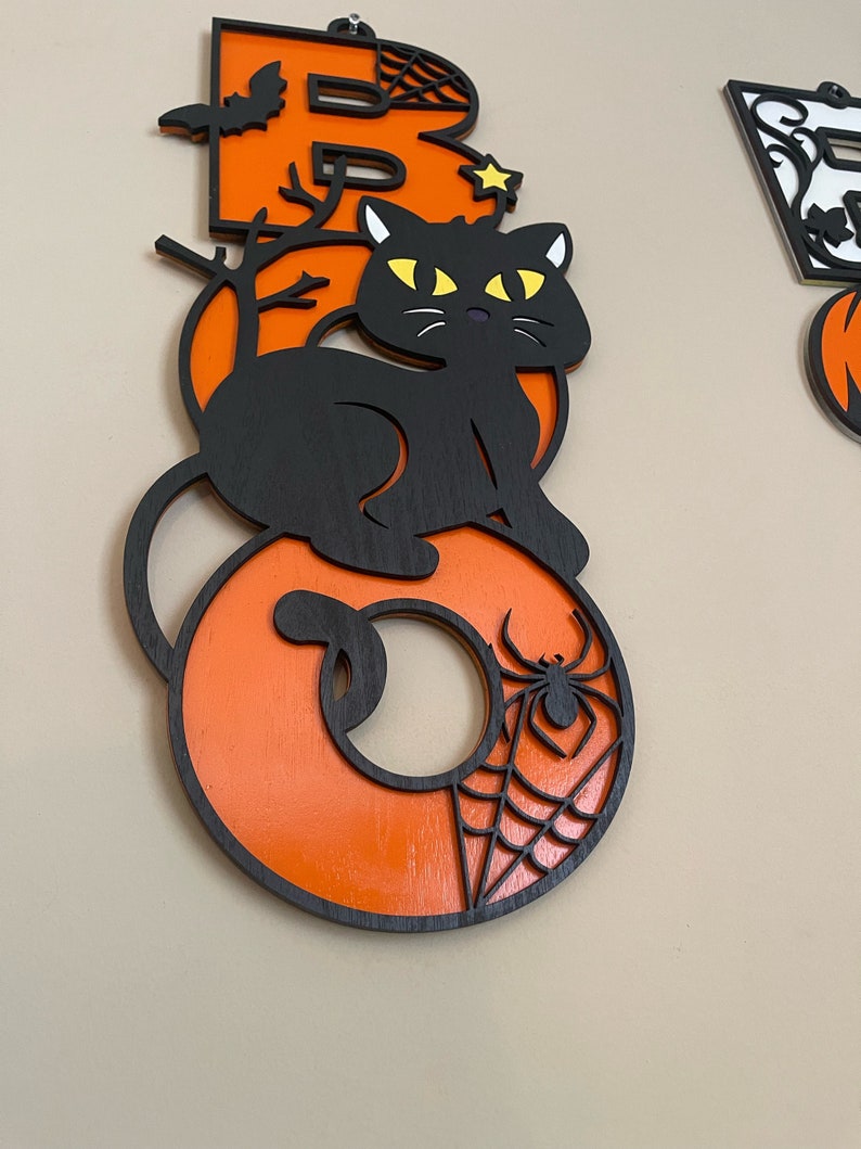 Halloween Boo Door Hanger Ghost Boo Sign Pumpkin Boo Sign - Etsy