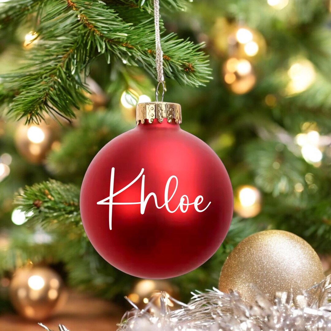 Christmas Ornament, Bauble Ornament With Names, Personalized Glass ...