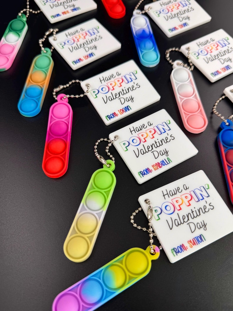 Classroom Valentines, Pop It Valentine, Personalized Valentines Gift ...