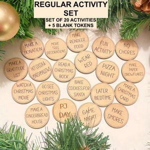 Advent Tokens, 25 Days of Christmas, Stocking Stuffer, Stoking Fillers ...