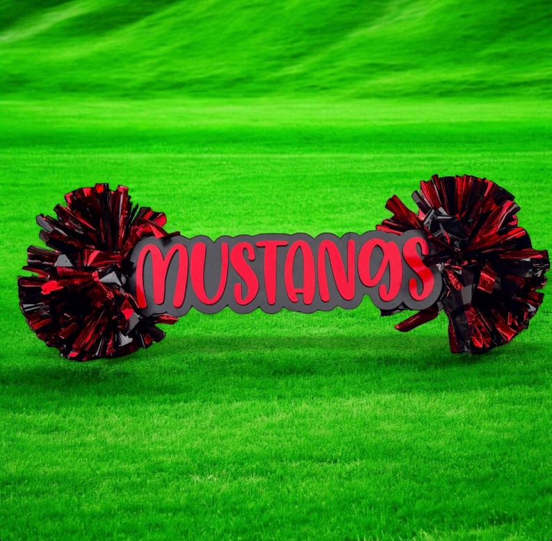 Pom Pom Sign Cheer Spirit Stick - Spirit Stick Cheer - Personalized ...