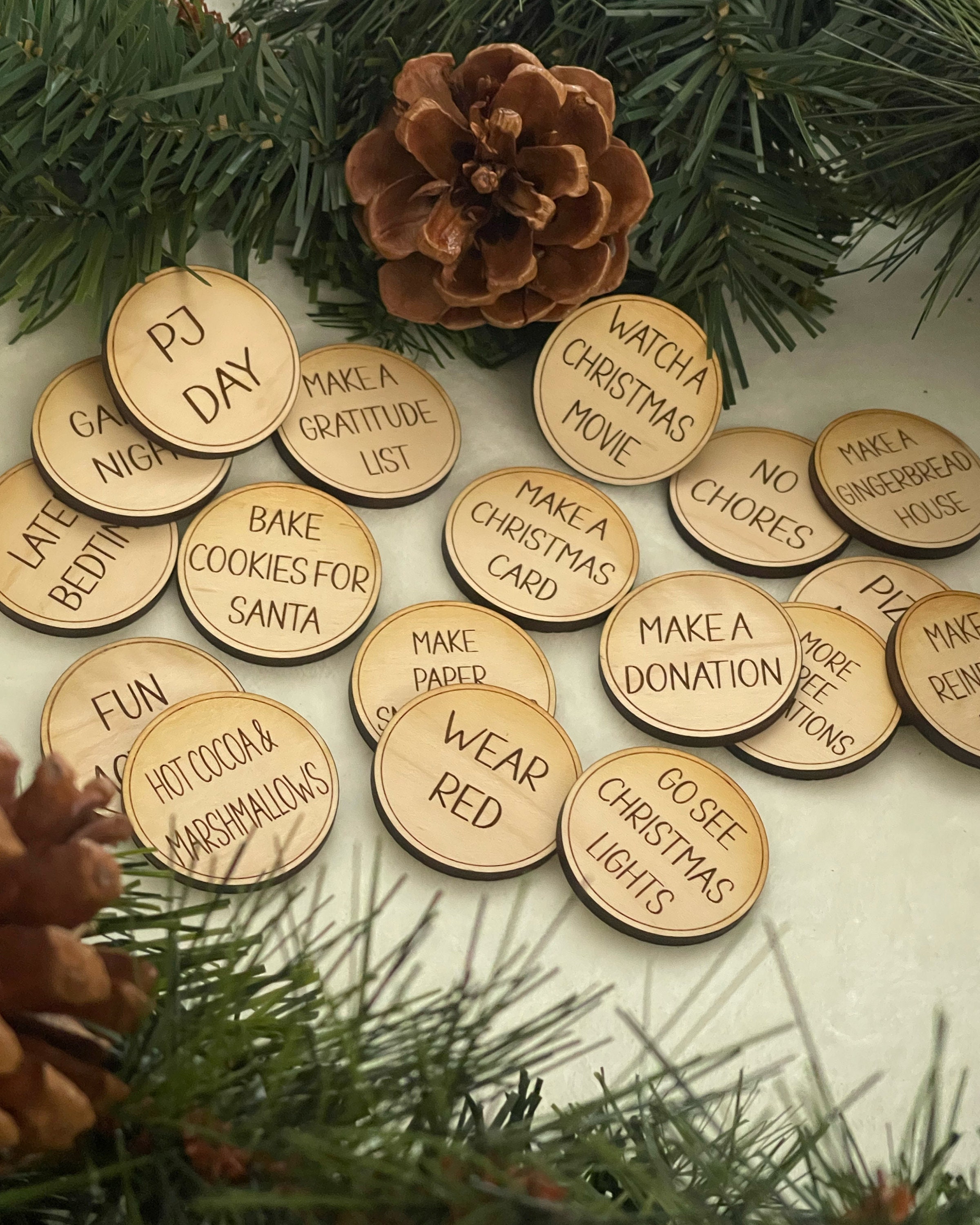 Advent Tokens 25 Days of Christmas Stocking Stuffer Stoking - Etsy