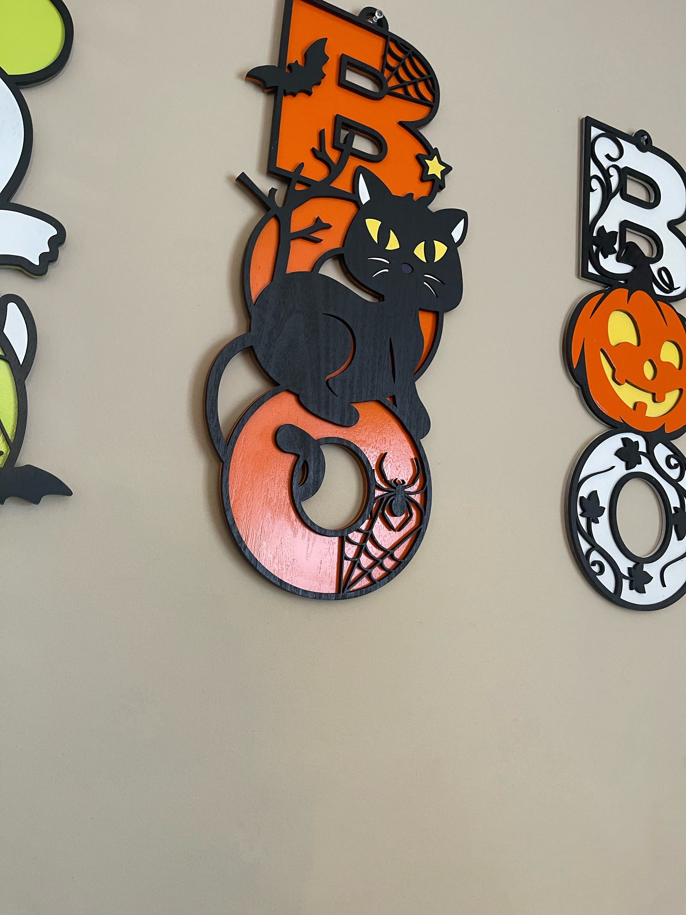 Halloween Boo Door Hanger Ghost Boo Sign Pumpkin Boo Sign - Etsy