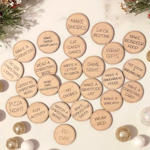 Advent Tokens, 25 Days of Christmas, Stocking Stuffer, Stoking Fillers ...