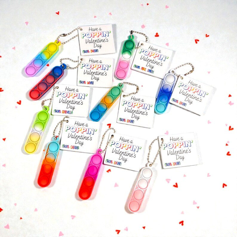 Classroom Valentines, Pop It Valentine, Personalized Valentines Gift ...