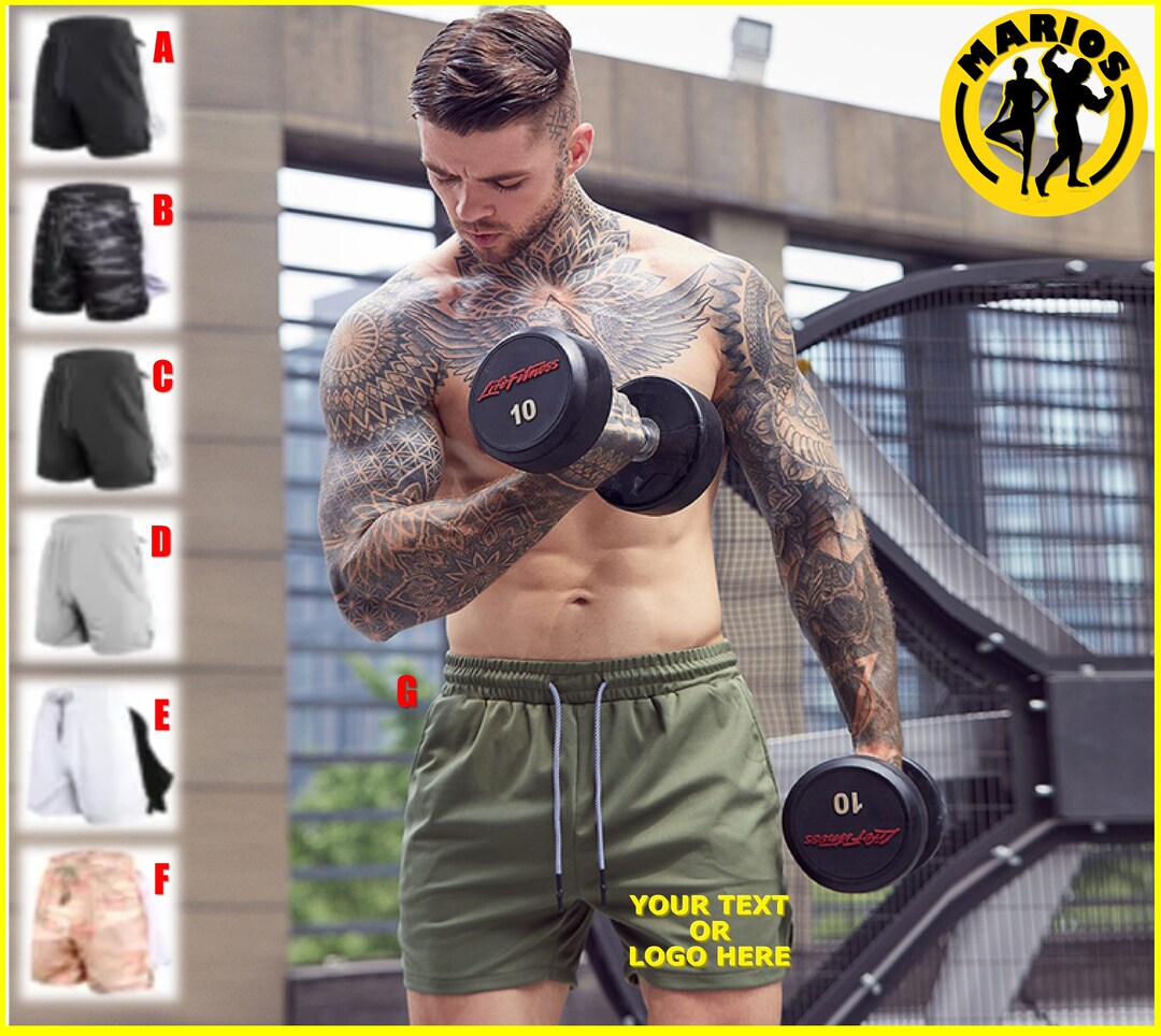 Personalized LOGO Running Shorts Men Gym Fitness Sport - Etsy