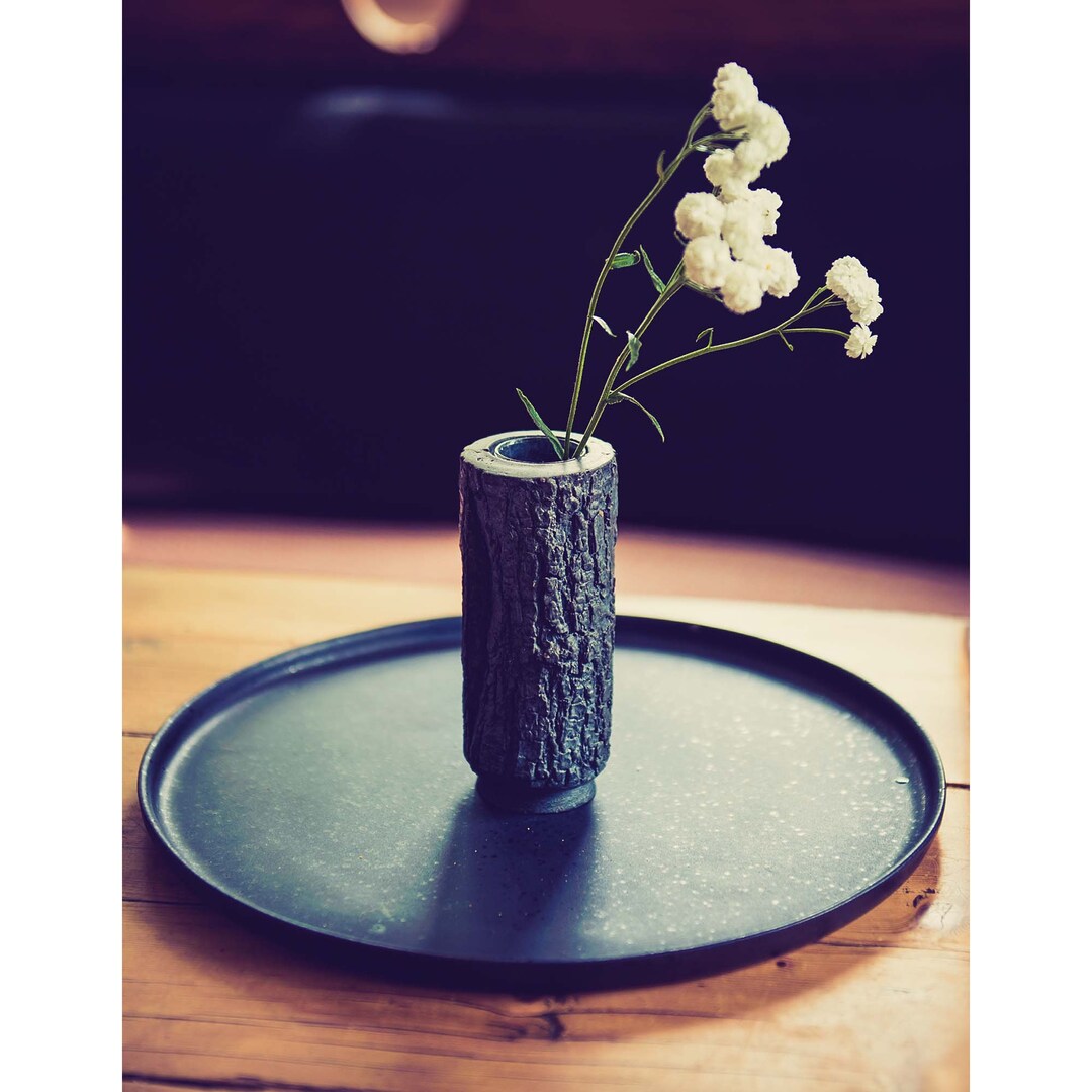 Vase Concrete Nature Bark Structure Tree Trunk Flower Vase Gray Black ...
