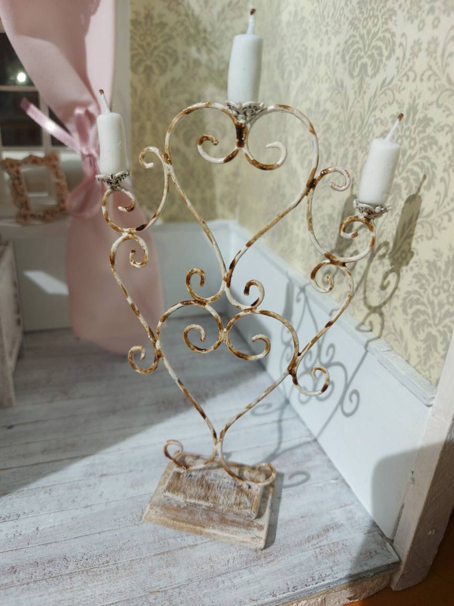 Miniature Wire Candelabra, Dollhouse Floor Tall Candelabra, One Inch ...