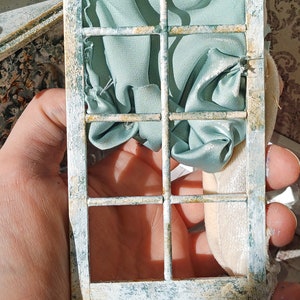 Miniature Old Window With Velvet Curtain, Dollhouse Vintage Windows ...
