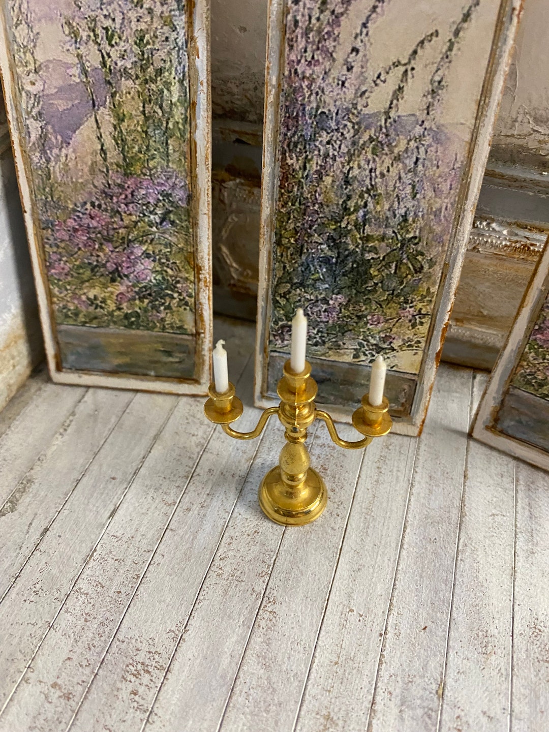 Miniature Metal Candelabra, Dollhouse Candelabra, One Inch Scale - Etsy
