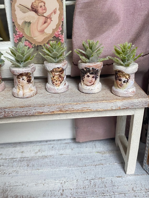 Miniature Flower in Wooden Pots /one Inch Scale - Etsy
