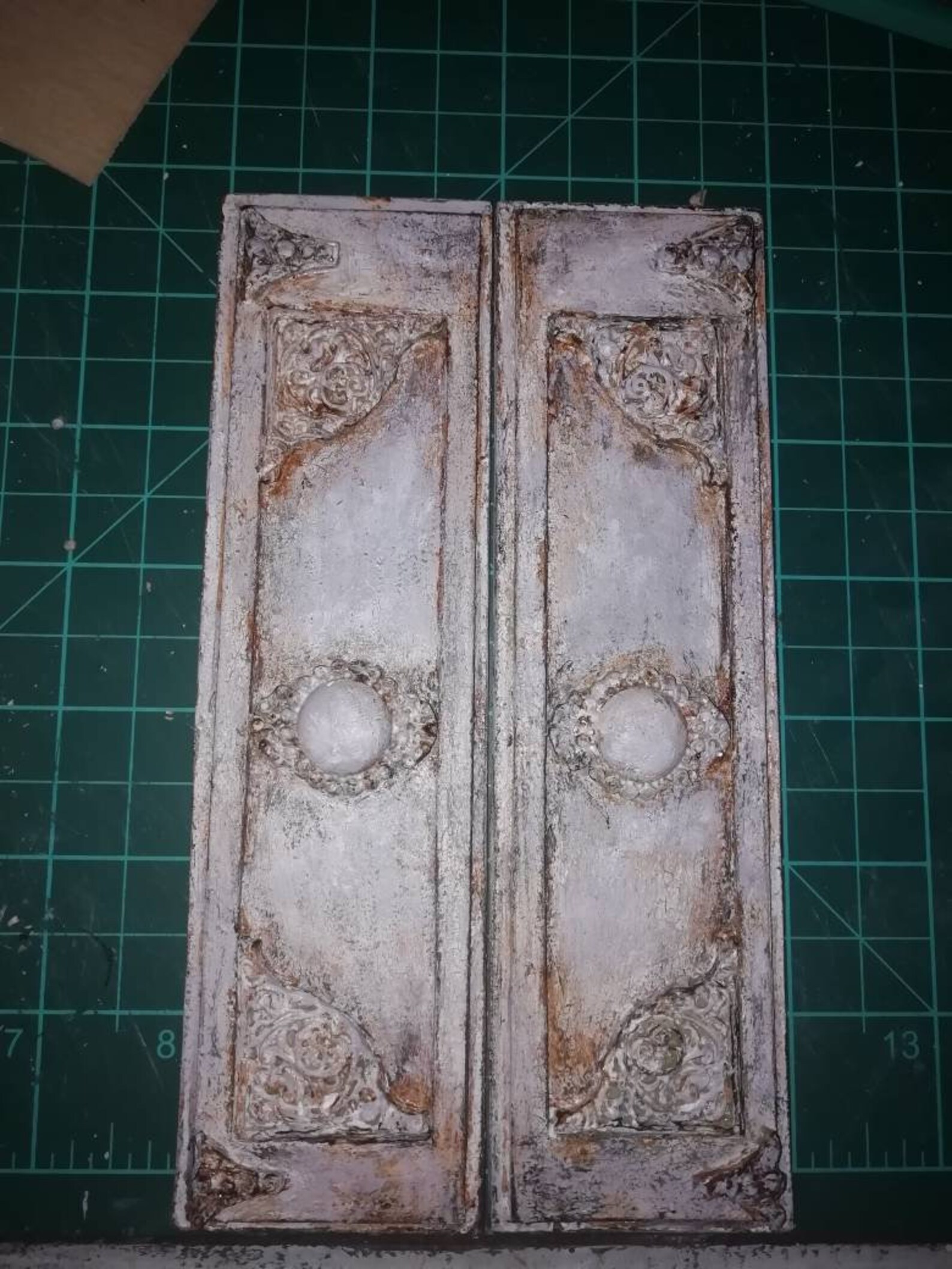 Set of Two Wooden Miniature Doors With Ornaments 1:12 Scale - Etsy