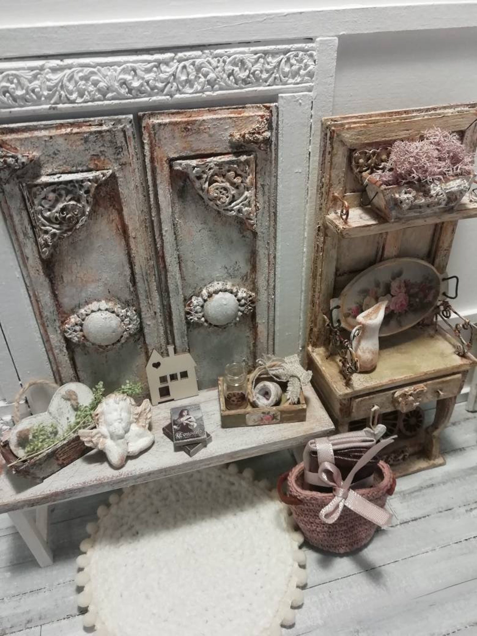 Set of Two Wooden Miniature Doors With Ornaments 1:12 Scale - Etsy
