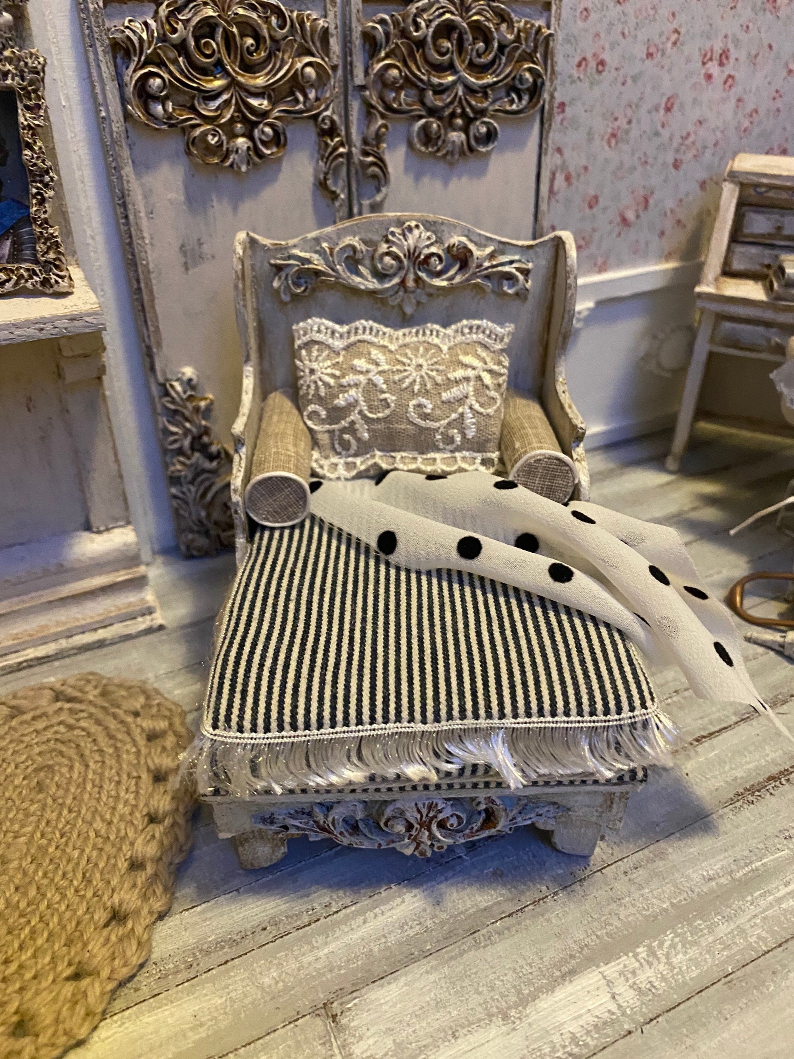 Miniature Antique Baroque Wooden Canabe One Inch Scale - Etsy