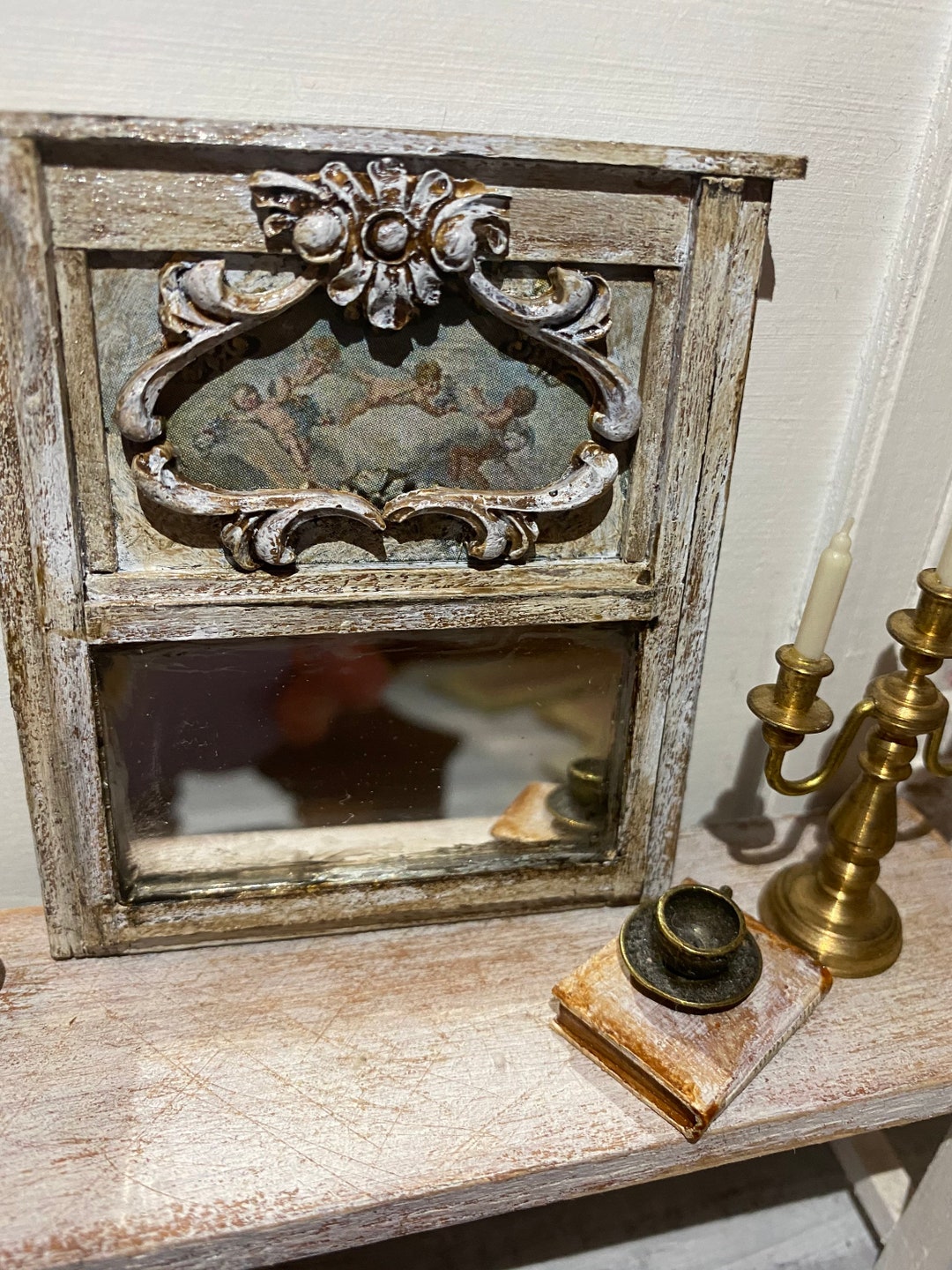 Miniature Trumeau French Mirror/big Mirror/ One Inch Scale/ Antique ...