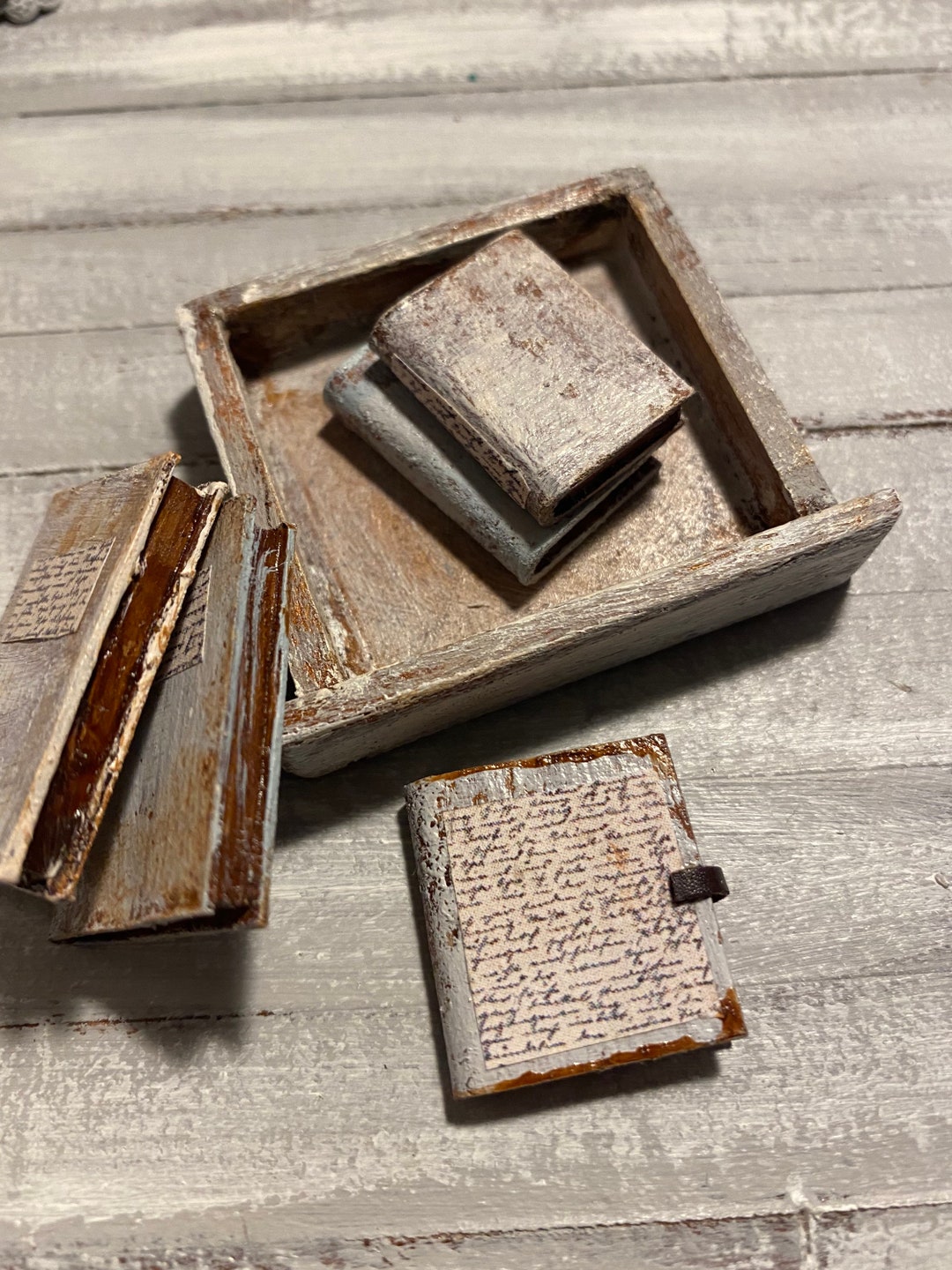 Miniature Books With Old Drawer 1:12 Scale Antique/broqante/vintage ...