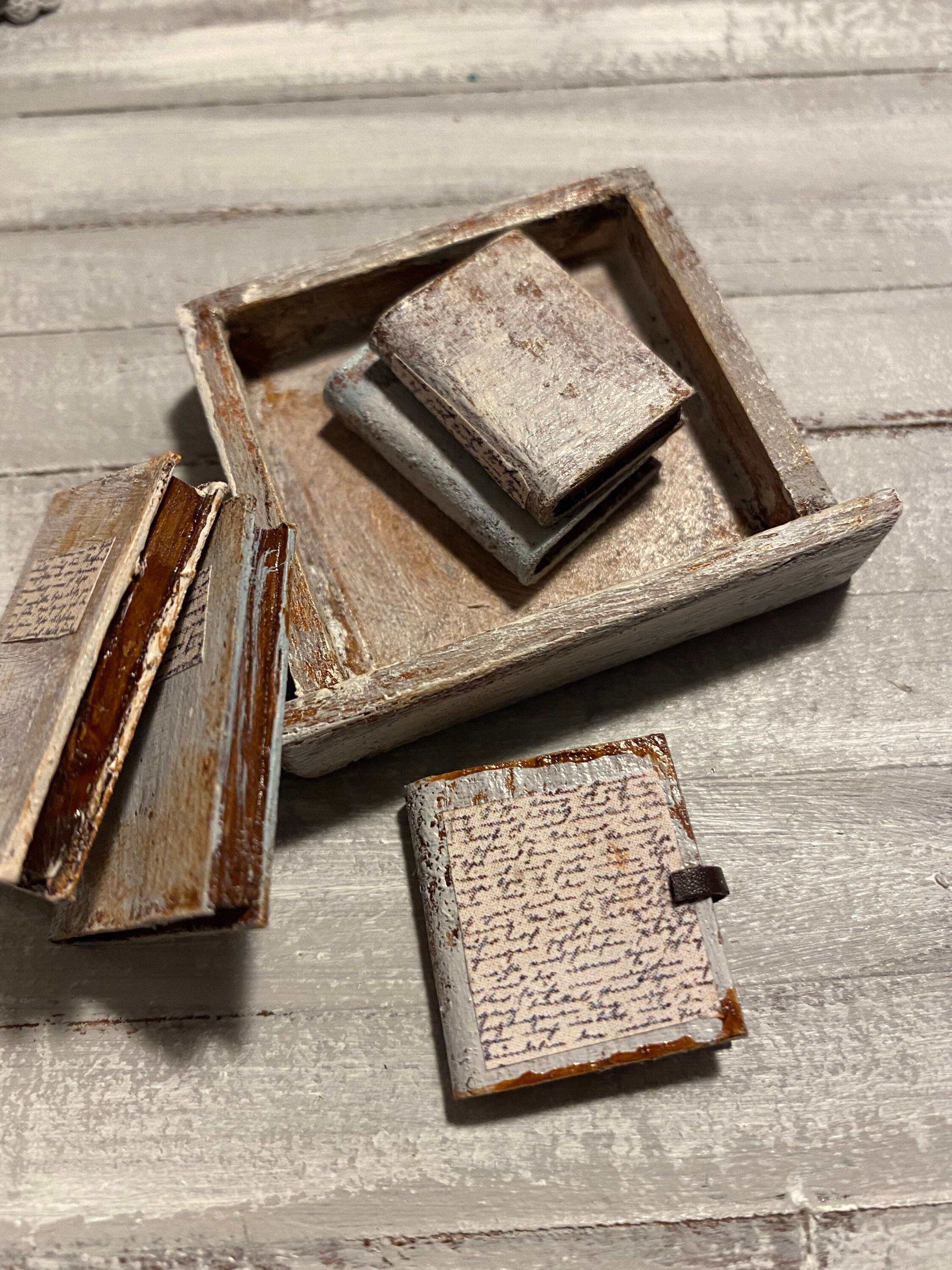 Miniature Books With Old Drawer 1:12 Scale | Etsy