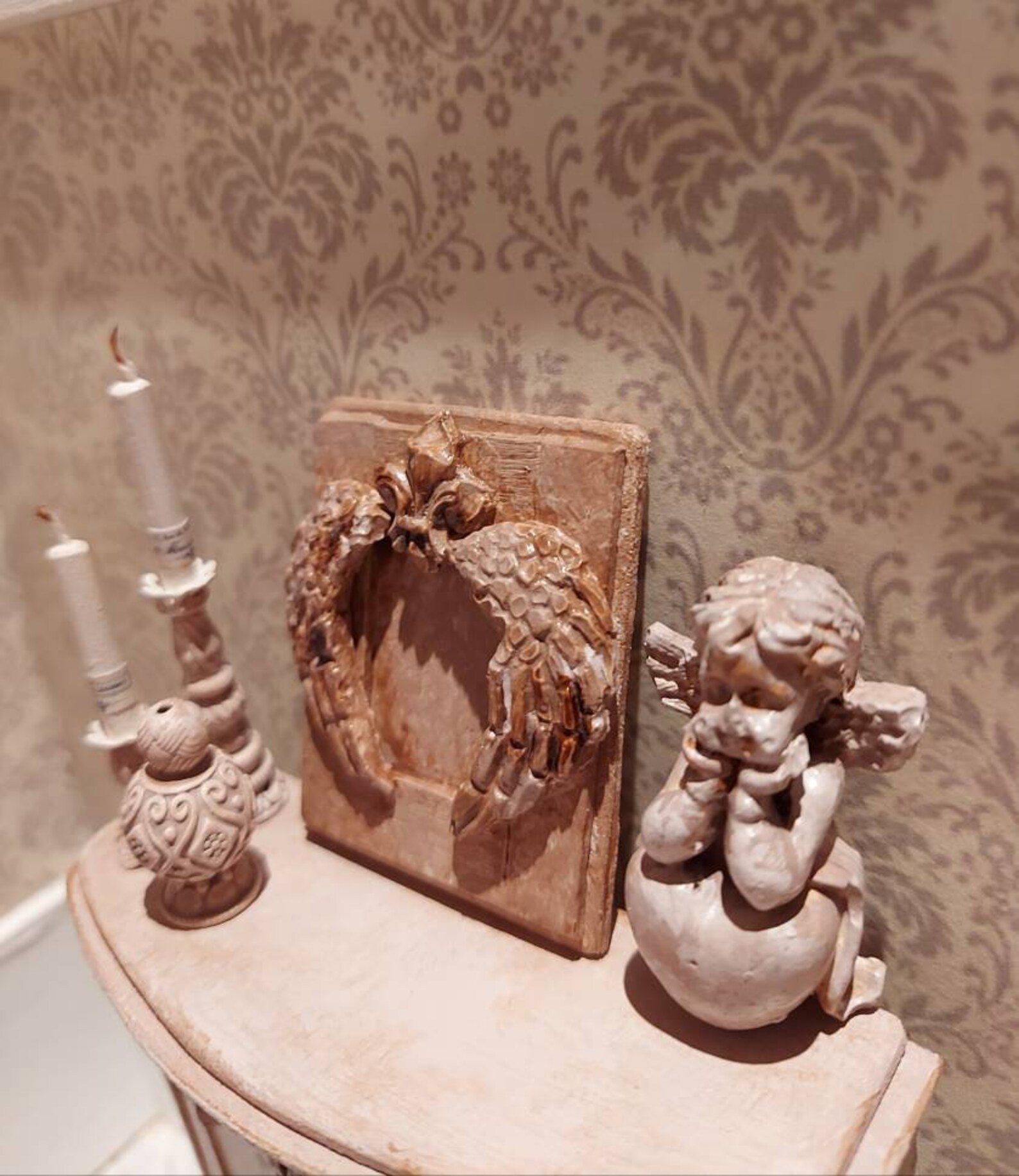 Miniature Wooden Panel With Angel Wings Ornament Decoration - Etsy