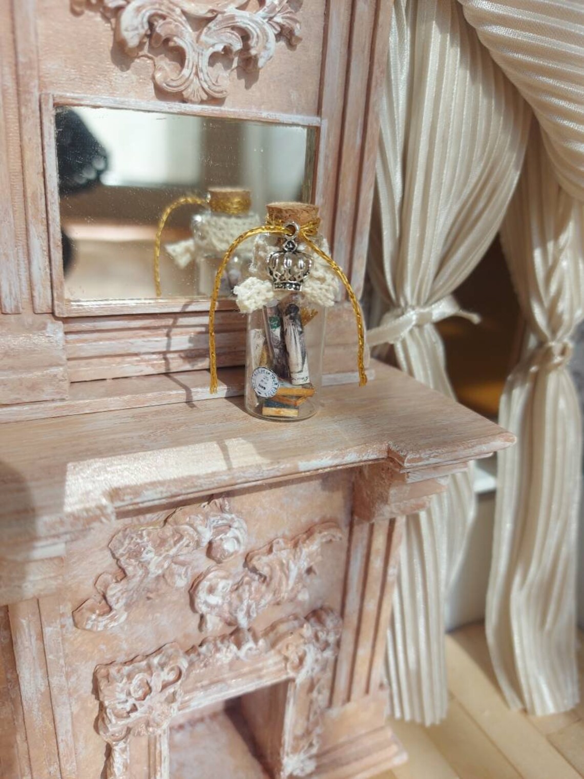 Miniature Decorative Glass Jar With Books Letters and Scrols - Etsy