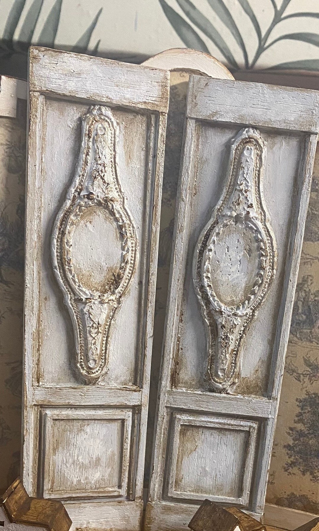 Miniature Wooden Doors/two Wooden Panels/doors With Ornaments One Inch ...