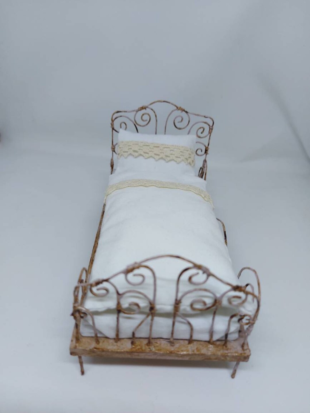 Miniature Wire Bed With Matress, One Pillow and Conforter, One Inch ...