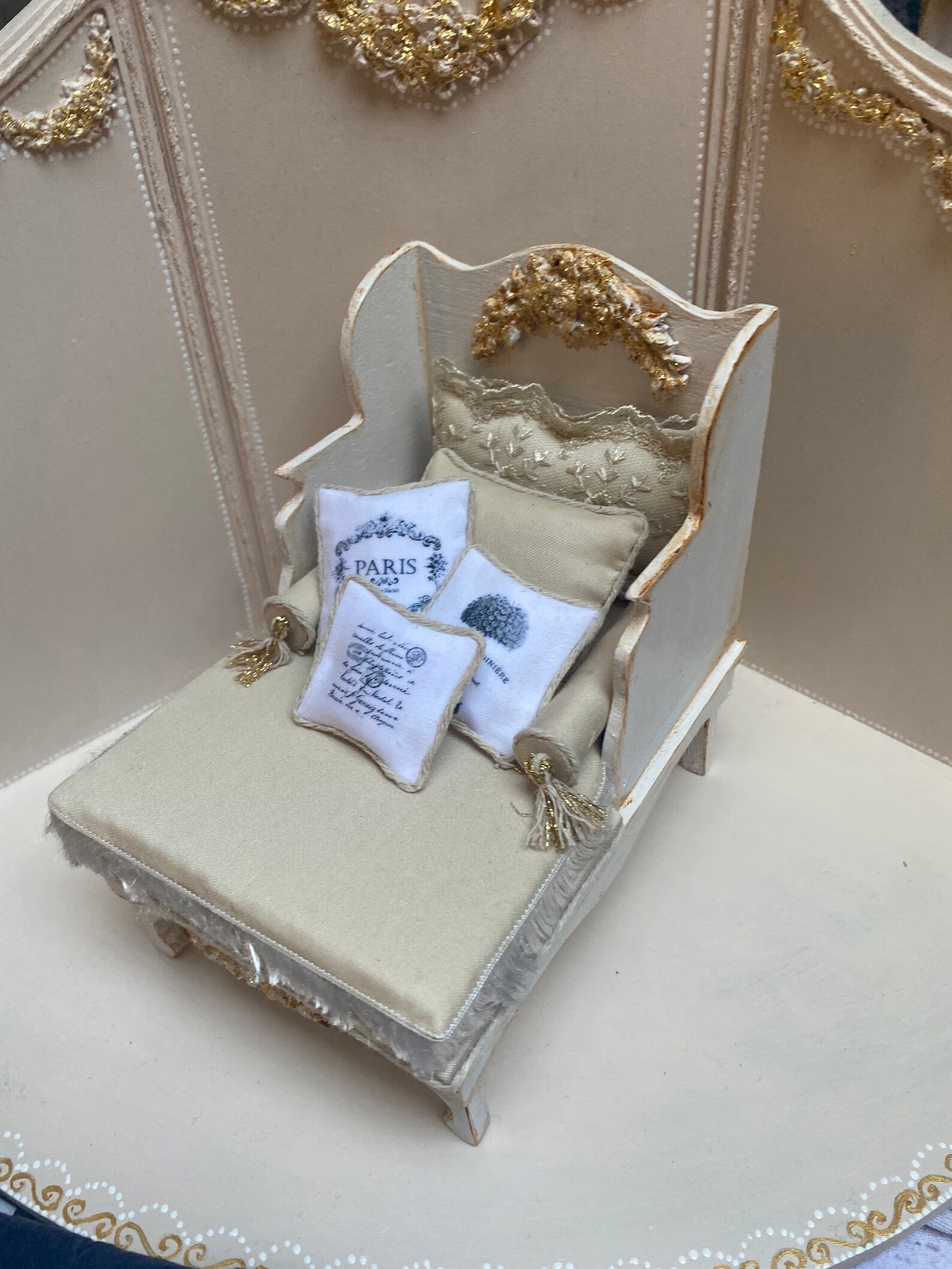 Miniature Antique Baroque Wooden Canabescale Miniature French - Etsy