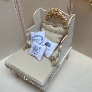 DOLLHOUSE Miniature Antique Baroque Wooden Canabe,scale Miniature ...