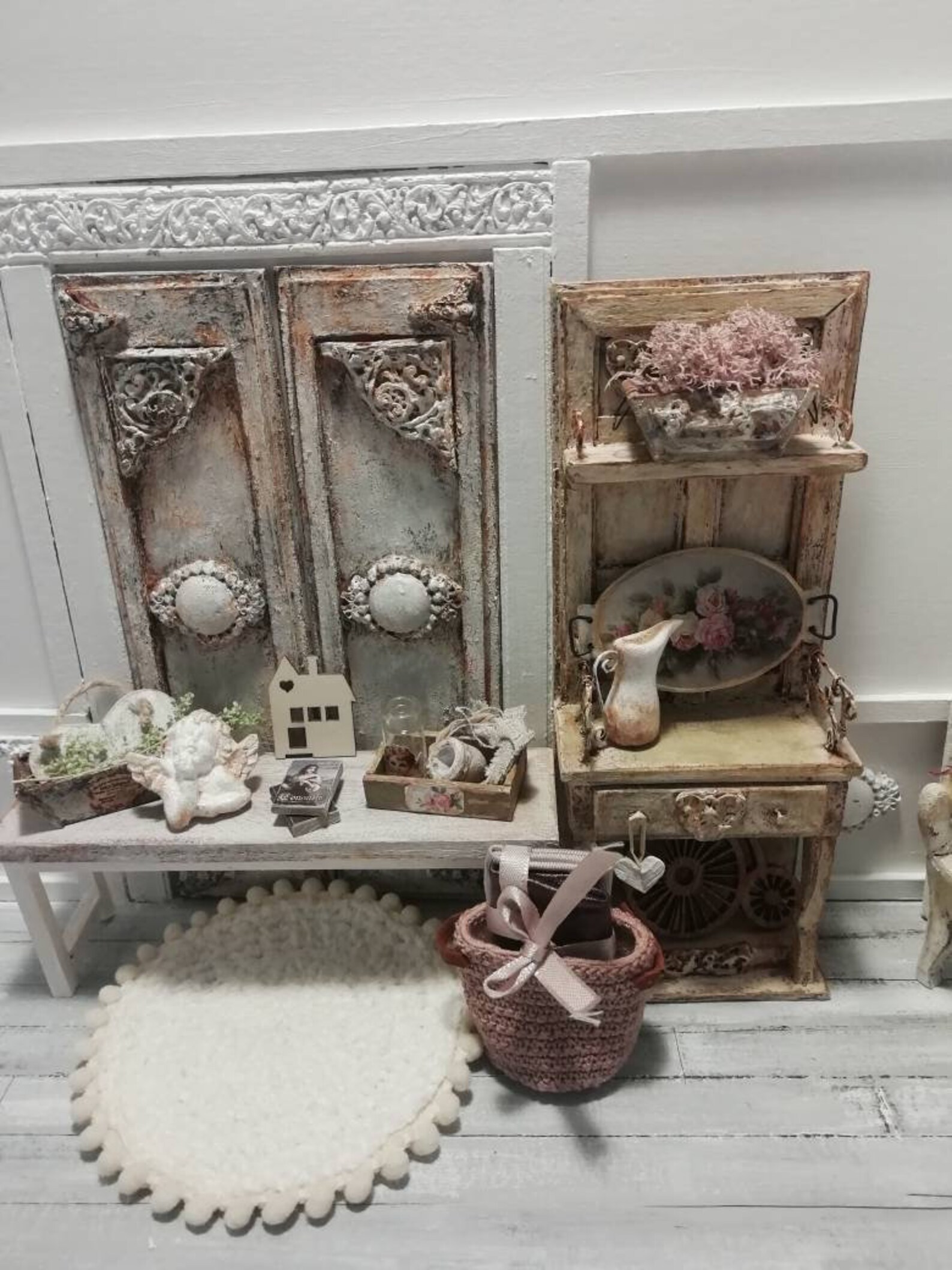 Set of Two Wooden Miniature Doors With Ornaments 1:12 Scale | Etsy