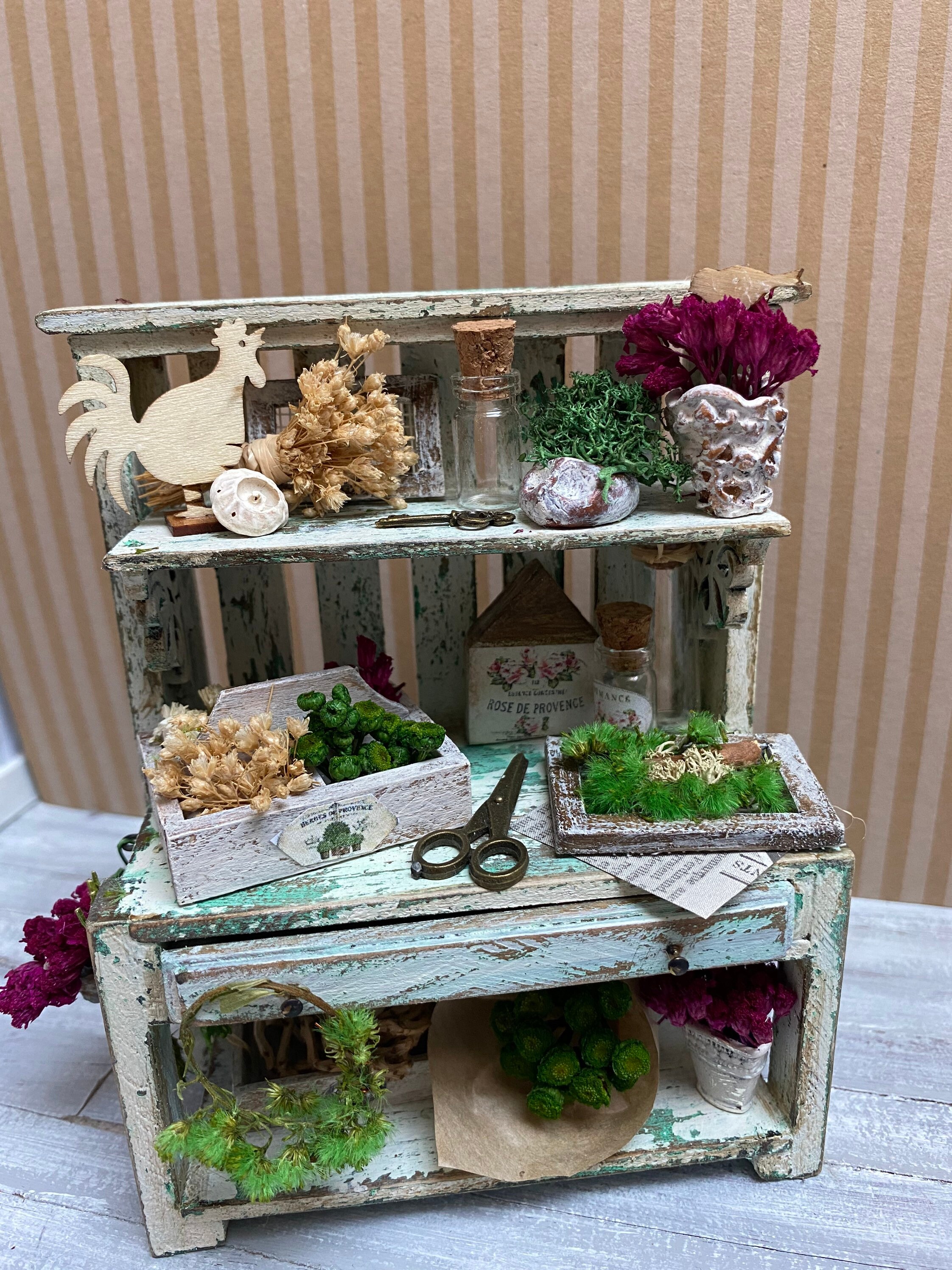 Miniature Garden Bench One Inch Scale Made of Wood Vintage - Etsy