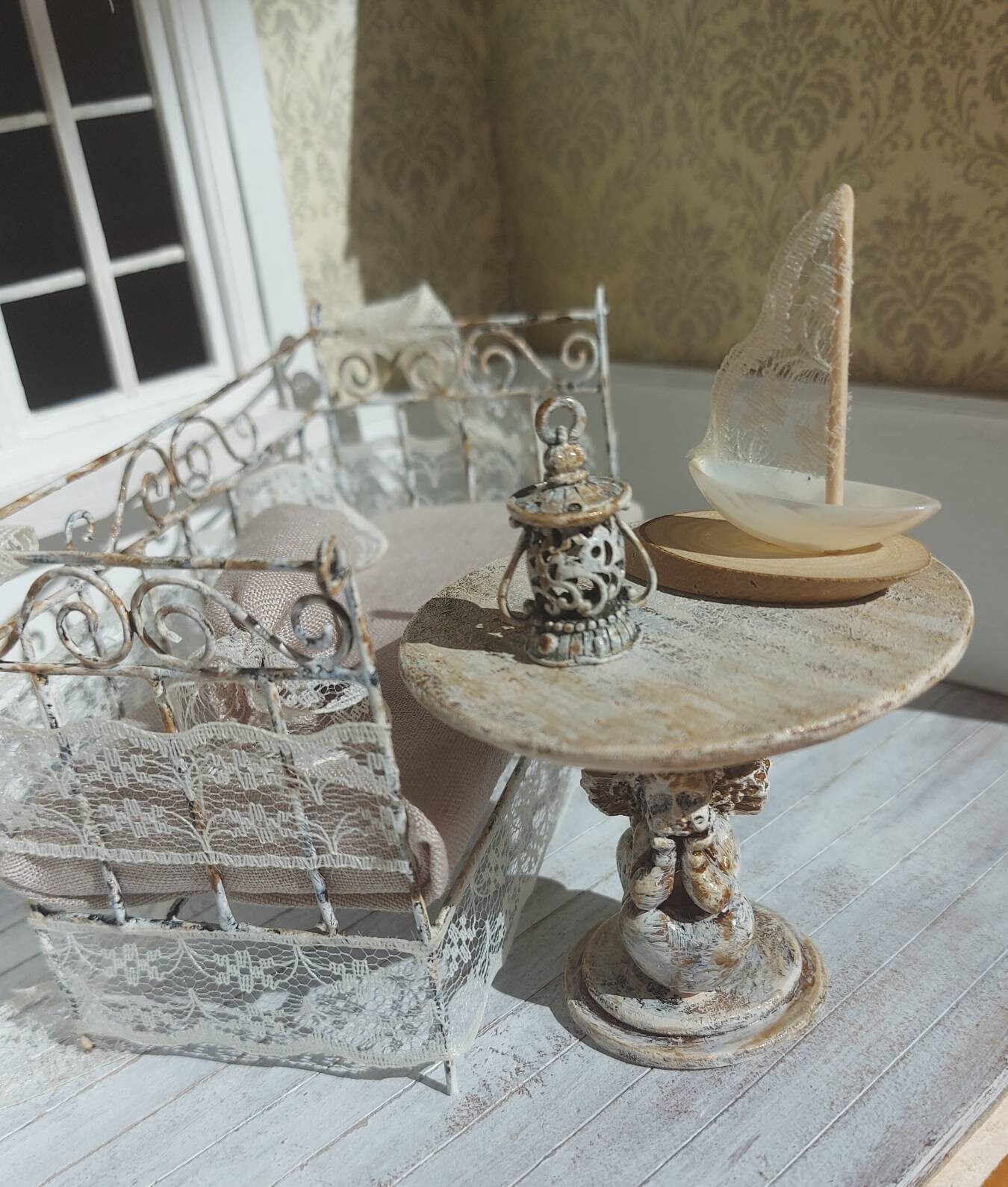 Miniature Antique Angel Coffee Table One Inch Scale Vintage | Etsy