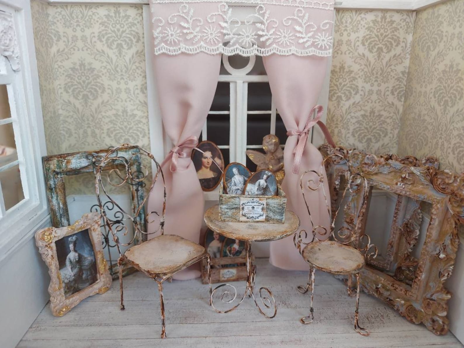 Miniature Garden Chair Dollhouse Wire Chair One Inch Scale | Etsy