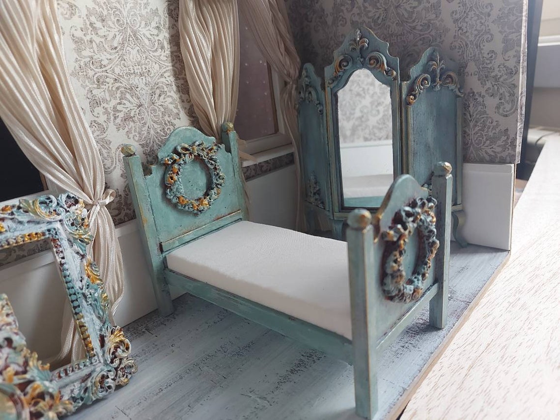 Miniature French Single Bed Made of Wood/one Inch - Etsy