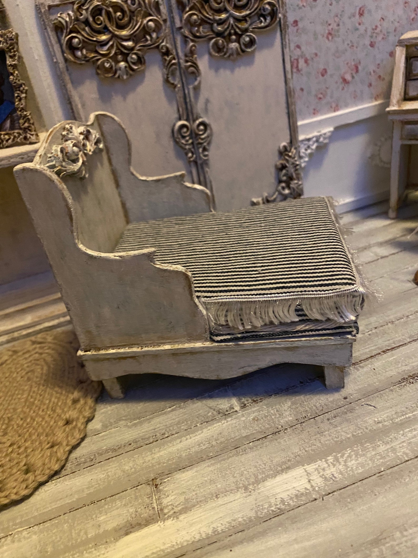 Miniature Antique Baroque Wooden Canabe One Inch Scale - Etsy