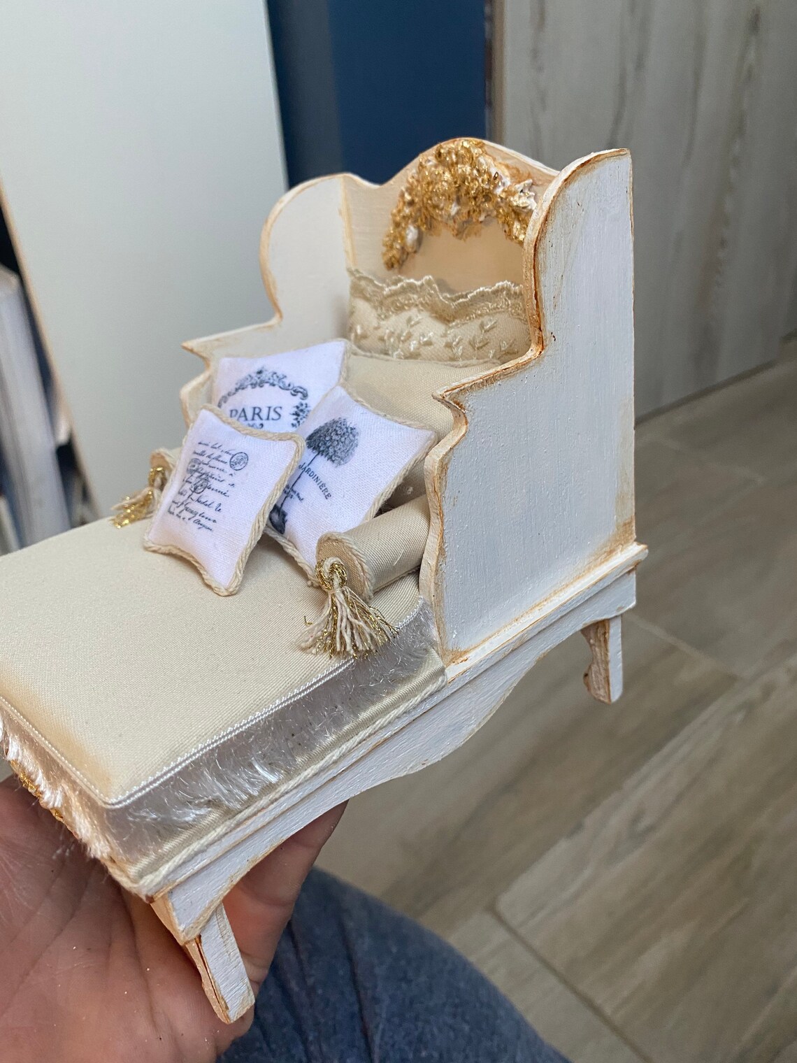 Miniature Antique Baroque Wooden Canabescale Miniature French - Etsy