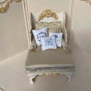 DOLLHOUSE Miniature Antique Baroque Wooden Canabe,scale Miniature ...