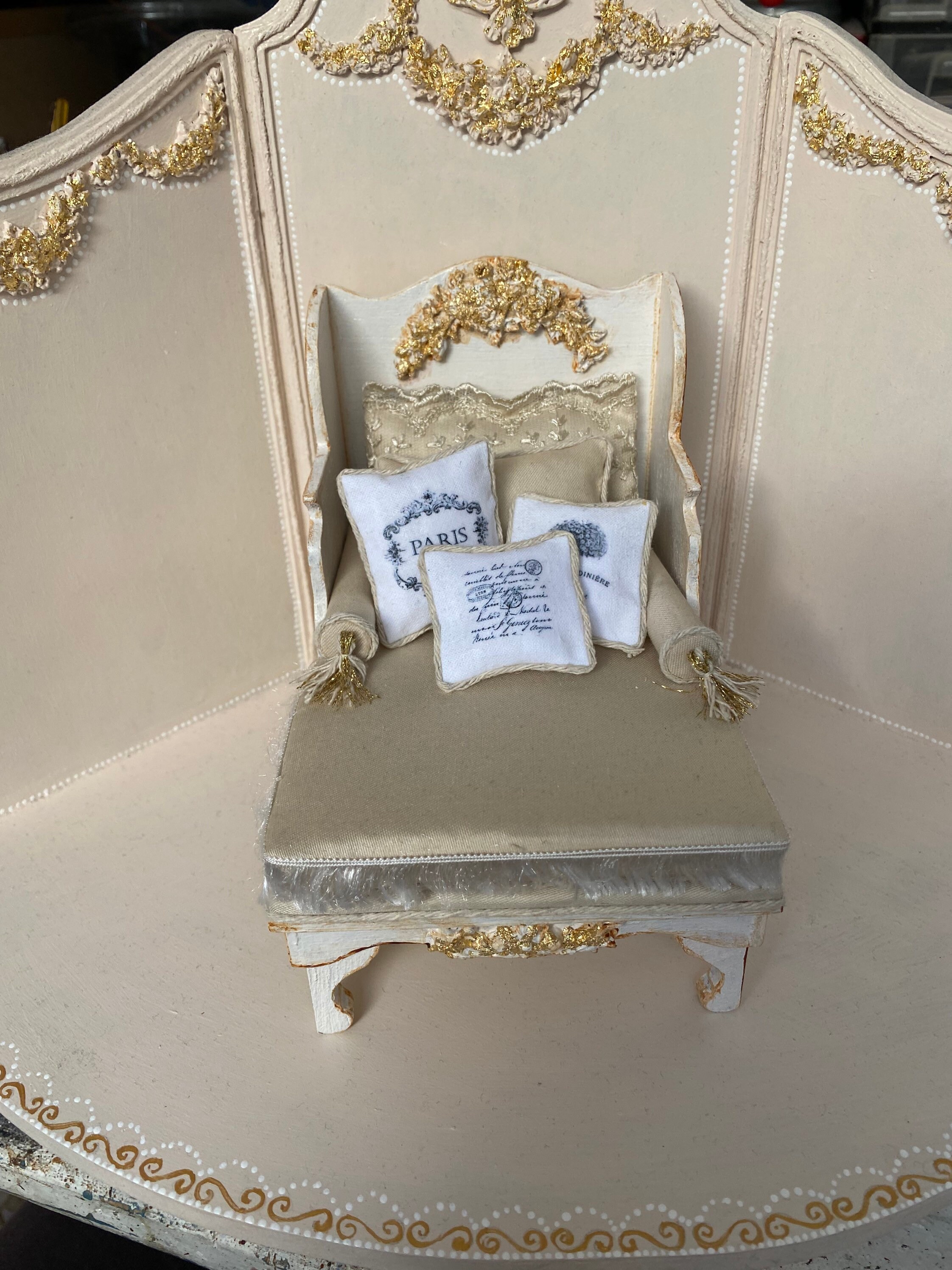 Miniature Antique Baroque Wooden Canabescale Miniature French - Etsy