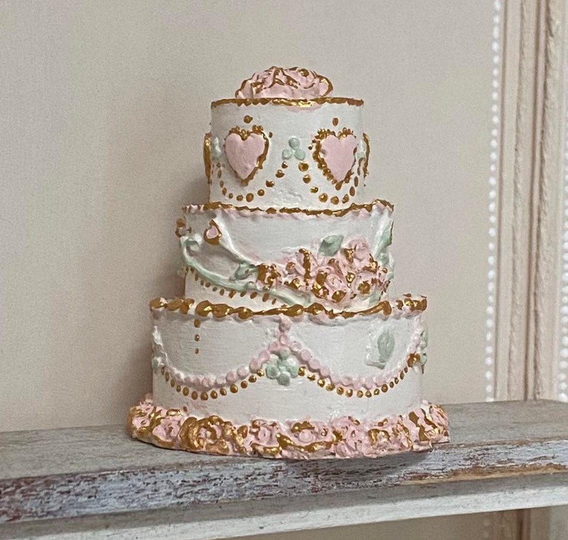 DOLLHOUSE Miniature Wedding Cake Dollhouse Miniature Cakes for Barbie ...
