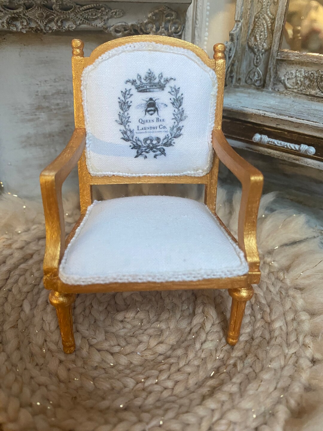 Miniature Armchair/wooden Chair/one Inch Scale - Etsy