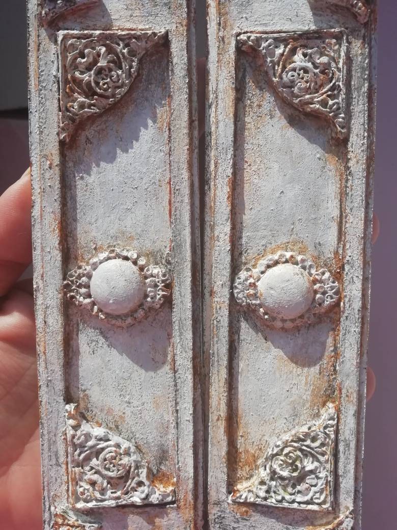 Set of Two Wooden Miniature Doors With Ornaments 1:12 Scale - Etsy