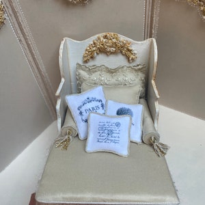 DOLLHOUSE Miniature Antique Baroque Wooden Canabe,scale Miniature ...