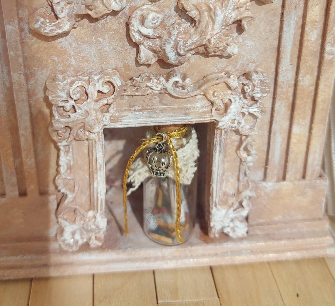 Miniature Decorative Glass Jar With Books Letters and Scrols - Etsy