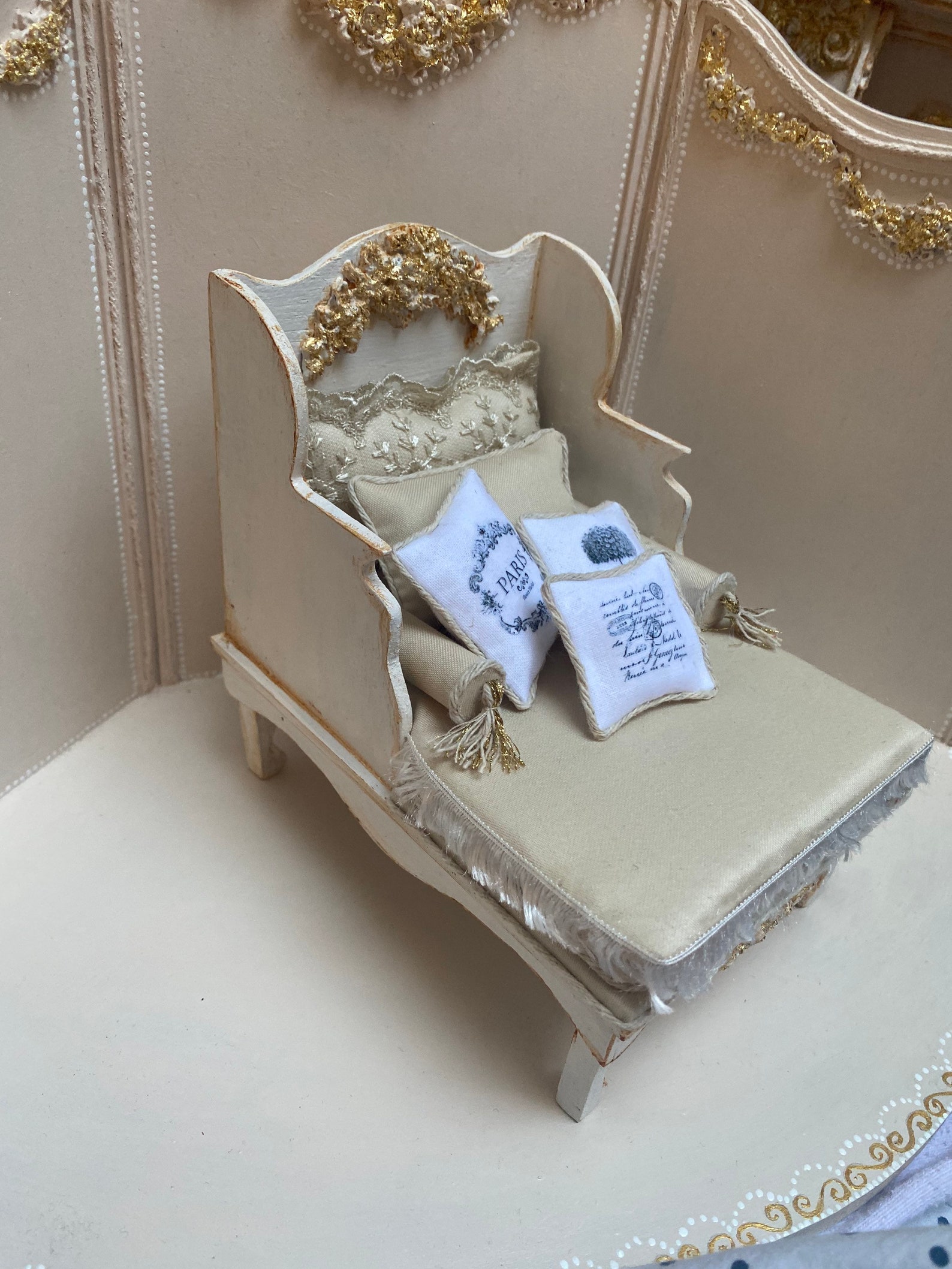 Miniature Antique Baroque Wooden Canabescale Miniature French - Etsy