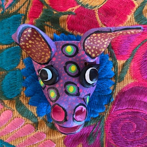 Small devil Masks From Michoacan, Mexican Folk Art, Ocumicho Folk Art ...