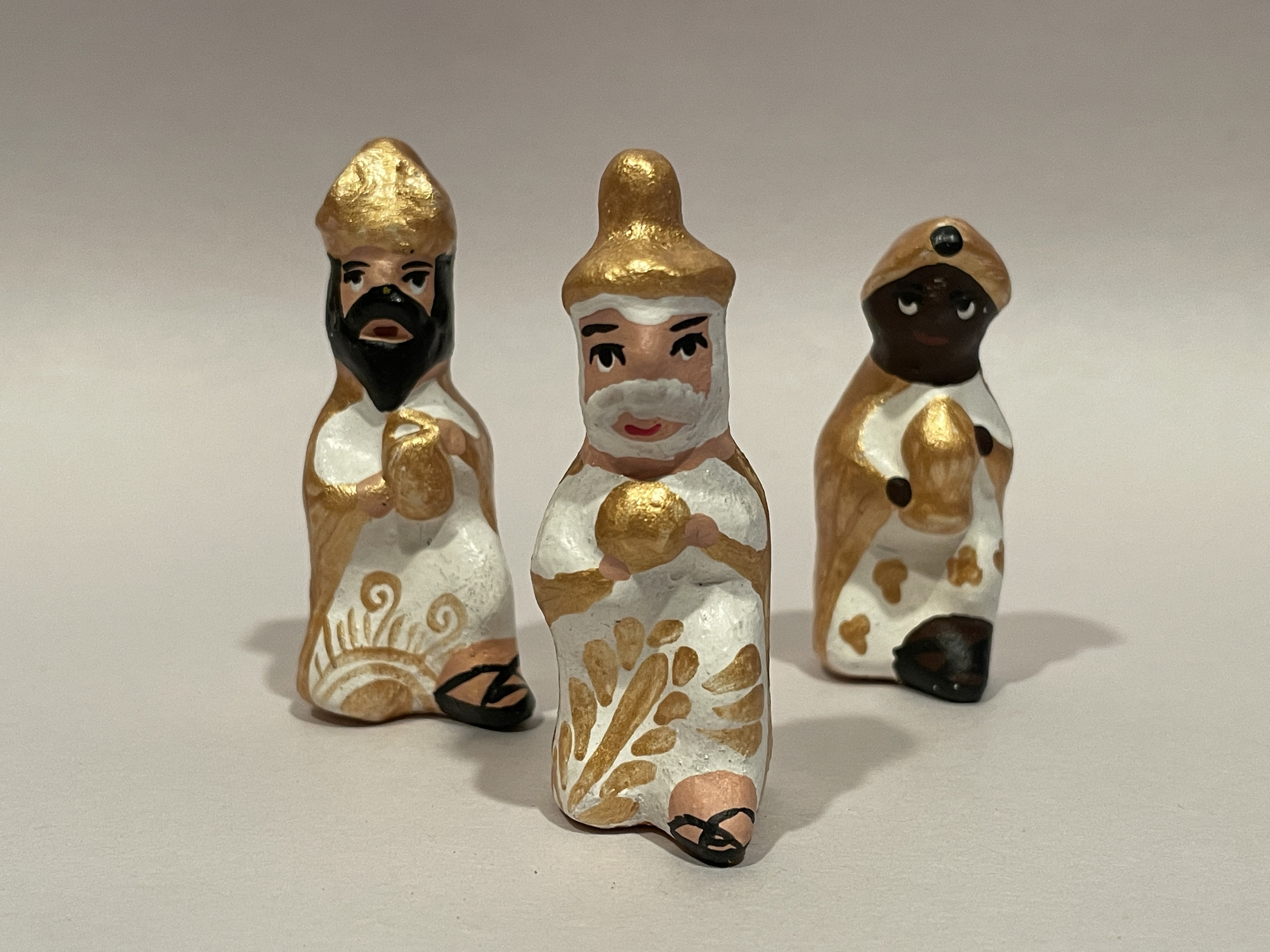 Mini Clay Nativity Small Mexican Nativity Gold Tones | Etsy