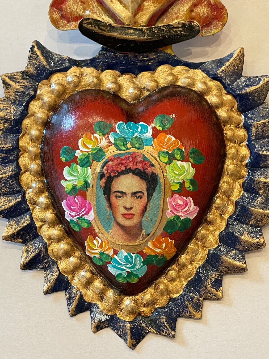 Frida Sacred Heart With Flames Frida Kahlo Wall Decor Tin - Etsy