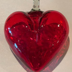 RED Blown GLASS HEARTS, Large, Small or Mirrored, Red Blown Glass Heart ...