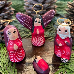Mini Clay Nativity, Small Mexican Nativity, Red Tones, Mexican Nativity ...