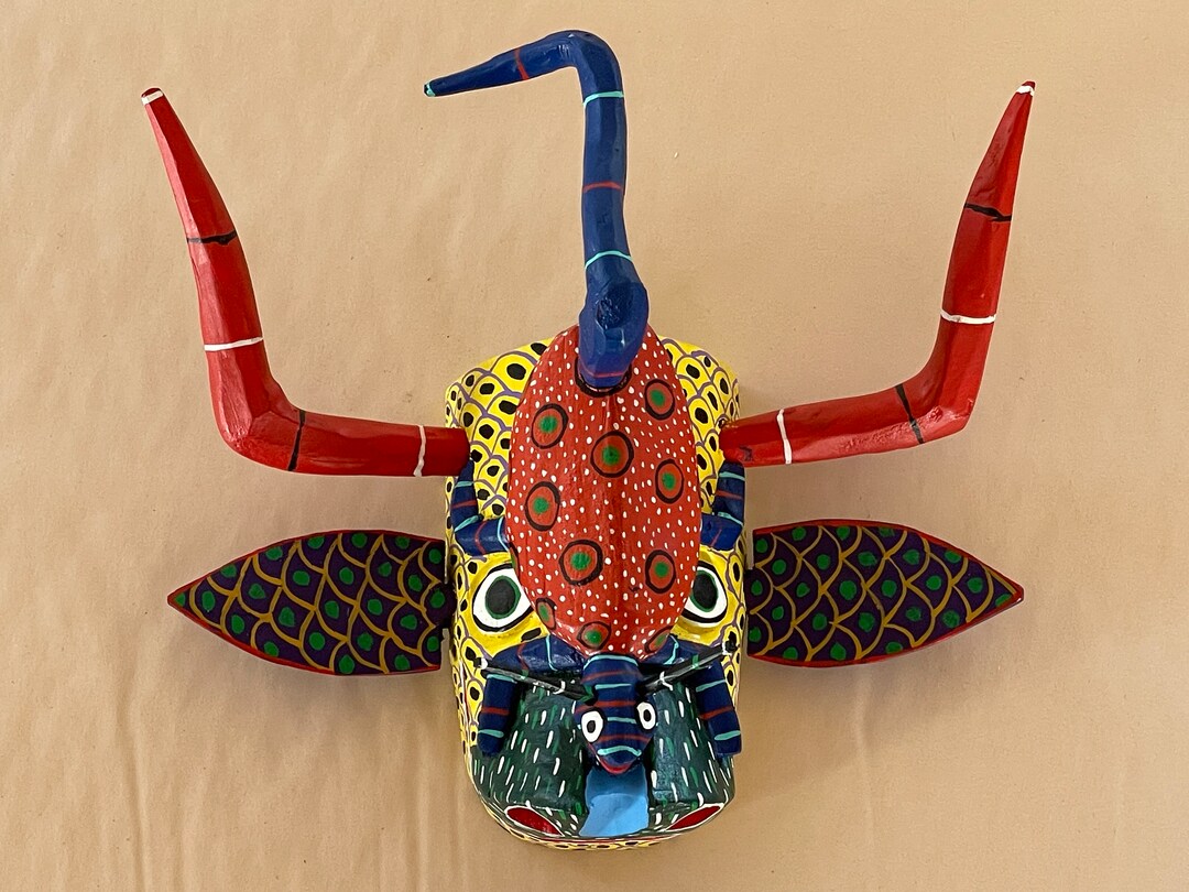 Ocumicho Wooden Mask, Small(ish), Mexican Folk Art, Ocumicho Folk Art ...