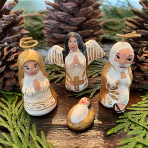 Mini Clay Nativity, Small Mexican Nativity, Gold Tones, Mexican ...